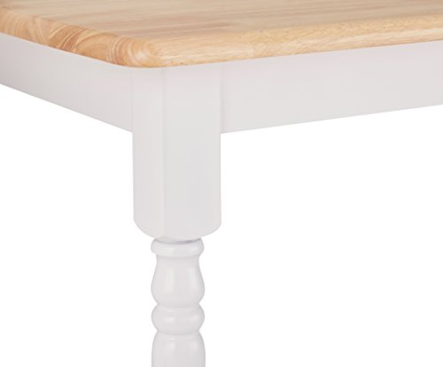 Coaster Damen Rectangle Dining Table Natural Brown and White