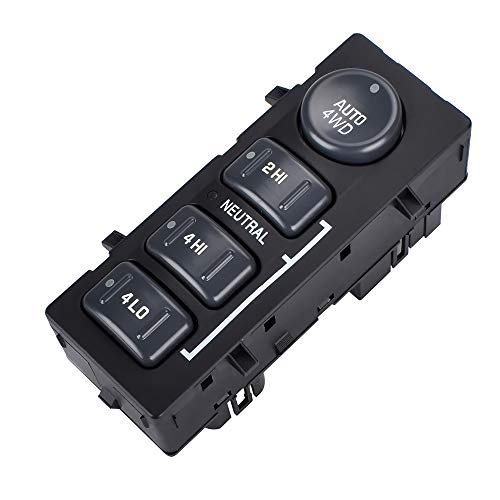 4WD Wheel Drive Switch 4x4 Transfer Case Selector Dash Switch for Chevrolet Silverado/Avalanche/Suburban 1999-2002, GMC Sierra/Yukon 1999-2002, Cadillac Escalade(EXT) 2002, Replace OE# 19168767