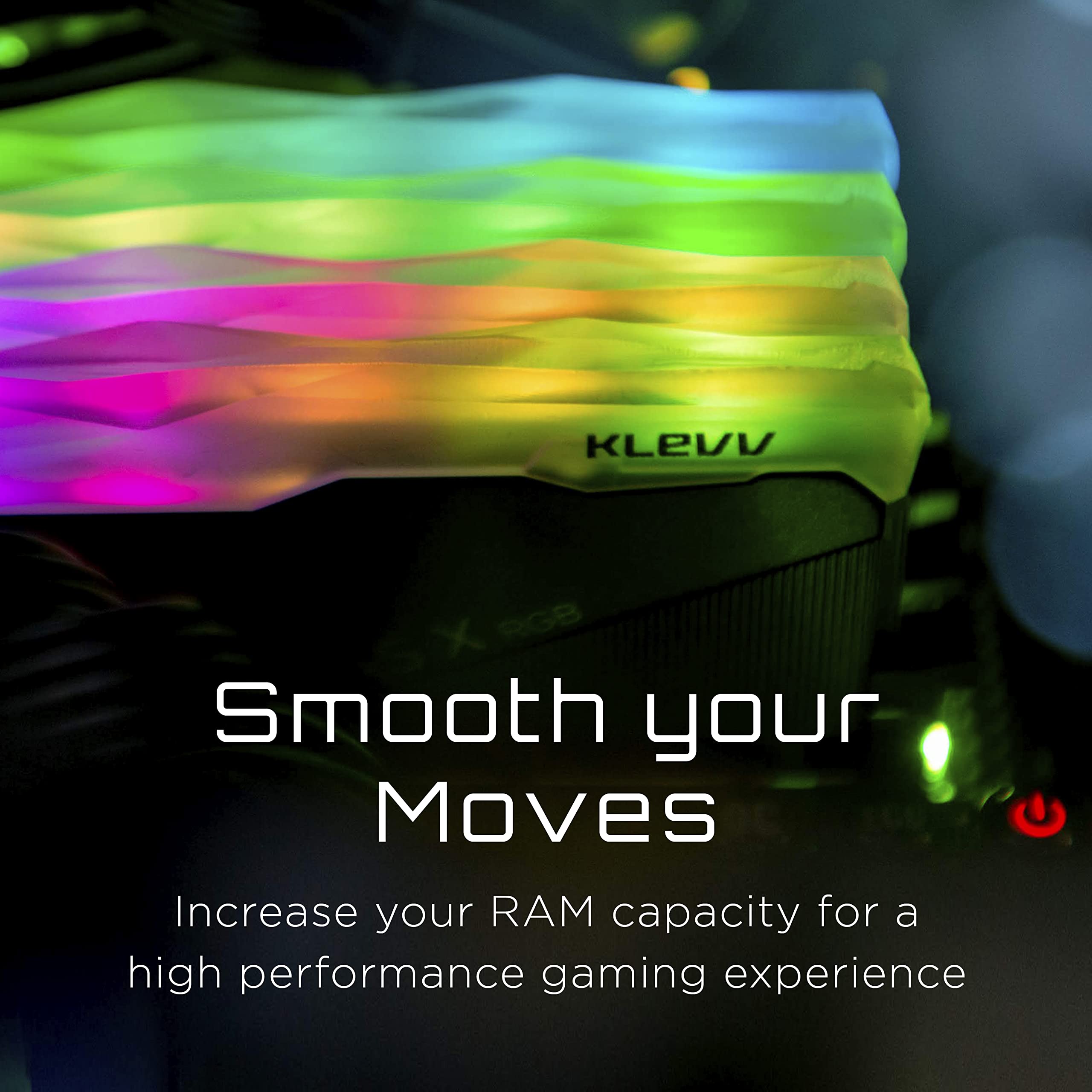 KLEVV CRAS X RGB DDR4 32GB (2x16GB) 3200MHz CL16 1.35V Gaming Desktop Ram Memory SK Hynix Chip XMP 2.0 Ready (KD4AGU880-32A160X)