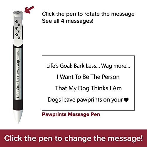 Greeting Pen Paw Prints Pens with Rotating Messages, 6 Pen Set (36591)