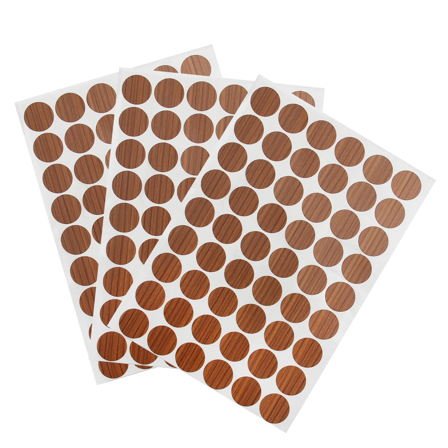 MroMax PC-159 Screw Hole Covers Stickers 0.83" Dia PVC Self Adhesive Screw Hole Stickers for Furniture Decoration Cupboard Shelf Closet Bathroom Cabinet Bracket Wooden Wood 3 Sheet