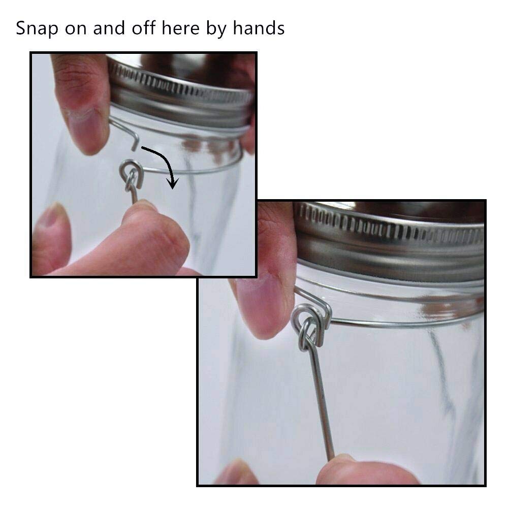 5 10 x Mason Jar Hanger Stainless Steel Wire Handles For Outdoor Decoration (10 Pcs)