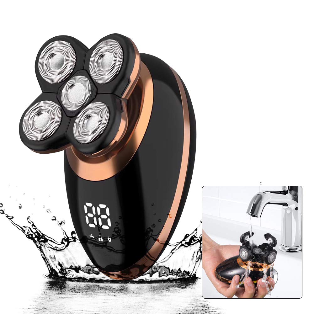 Surker Head Shavers for Bald Men 4d Electric Razor 5 in 1 Nose Beard Trimmer Hair Clipper Shaving Kit Rotary Shaver Cordless USB Rechargeable Facial Grooming Kit Waterproof