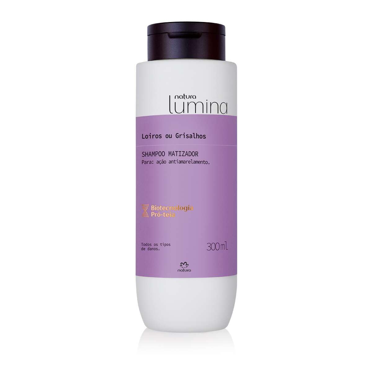 natura - Linha Lumina (Cabelos Loiros ou Grisalhos) - Shampoo Matizador 300 Ml - (Lumina (Blonde or Gray Hair) Collection - Brassiness Control Shampoo 10.14 Fl Oz)
