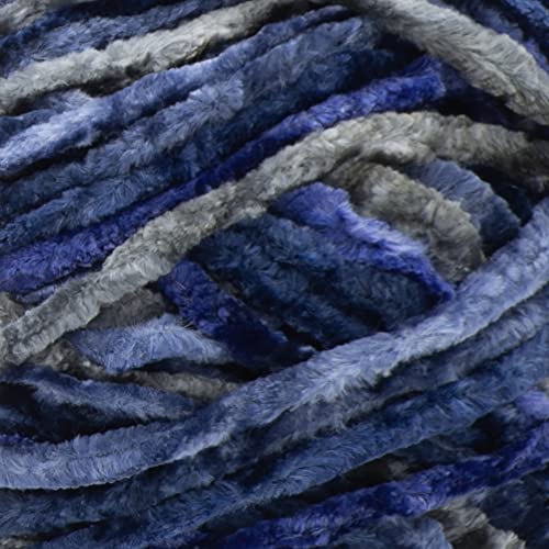 Bernat Crushed Velvet Navy Yarn - 2 Pack of 300g/10.5oz - Polyester - 5 Bulky - 315 Yards - Knitting, Crocheting & Crafts