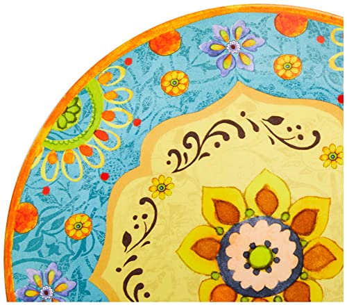 Certified International Tunisian Sunset 9" Dinner Plates, Set of 4, 10.5", Multicolor