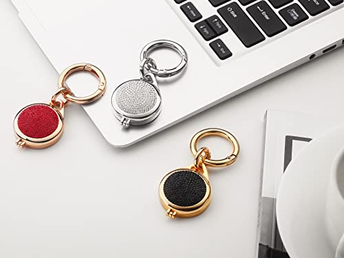 Compatible with AirTag Case with Keychain,Sparkly Diamond Case Shockproof Protective Premium Bling Rhinestone Cover Skin for Air Tag (red-Rose Gold)