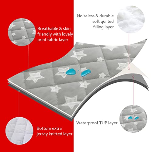 Crib Mattress Protector Waterproof 2 Pack Quilted Crib Mattress Pad Cover, Extra Soft Breathable Toddler Mattress Pad Cover - 28β x 52β