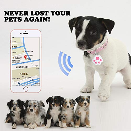 Bluetooth Tracker Key Finder Paw GPS Tracker Wireless Two Way Locator Devices Selfie Accessories Anti-Lost Alarm Wallet Key Luggage Child Pet Finder Mini Smart Tracker (Pink, PAW)