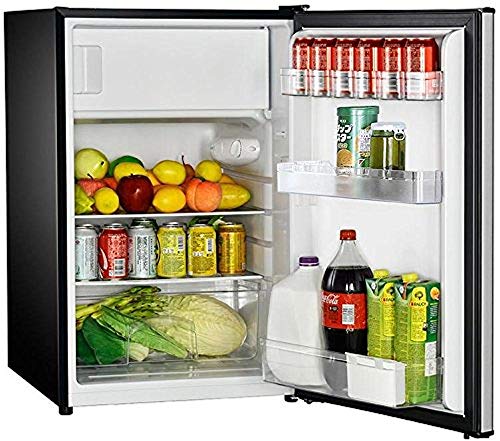 Avanti RMX45B3S RMX45B 4.5 cu. ft. Compact Refrigerator, Mini-Fridge, in Stainless Steel, Black