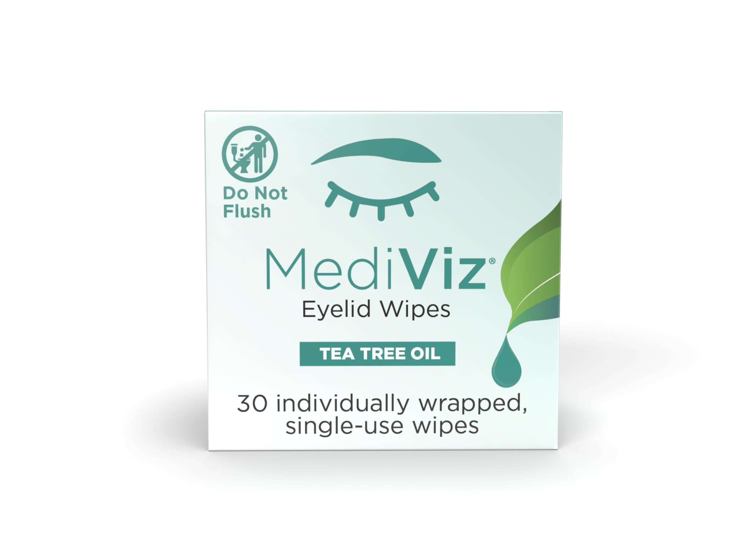 MediViz Tea Tree Eyelid Cleanser Wipes ā 30 Single-Use Towelettes ā Eyelash & Eyelid Wipes for Soothing Dry Eye Irritation, Demodex Removal & Moreā