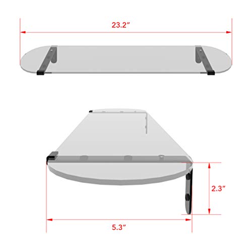 whitebeach Glass Shelf Bathroom,Set of 3 Glass Shelves Floating Wall Shelf Display Ledges β Storage for Bedroom, Living and Hallway (Hardware Included)