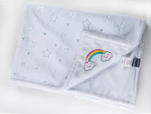 Tadpoles Tadpoles Rainbow Embroidered Double Layer Plush Baby Blanket