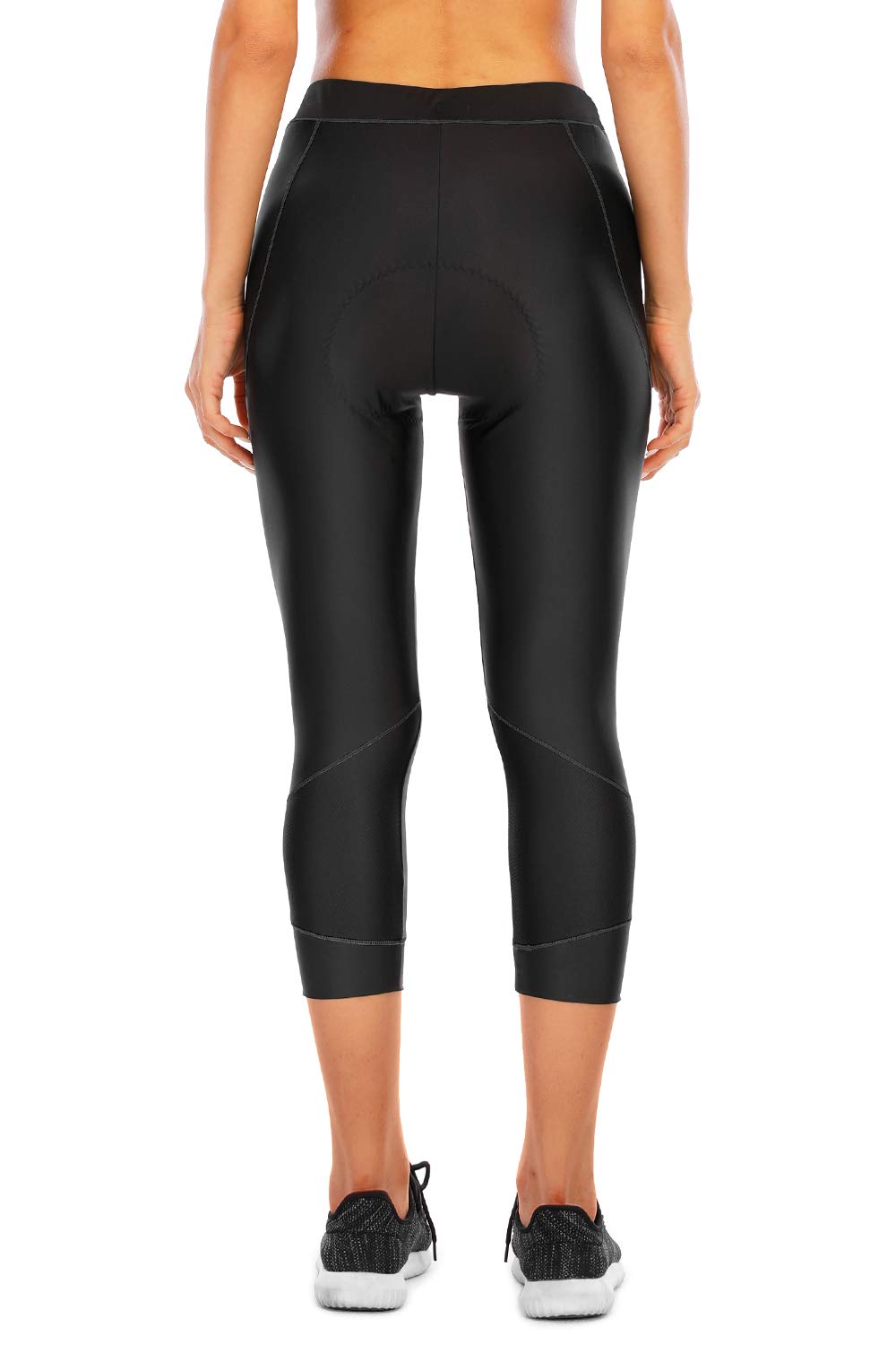 4ucycling Premium 3d Padded Breathable ¾ Cycling Tights, Black/Pink,WEIGHT:110-121Lbs HEIGHT:5'3-5'5 / M