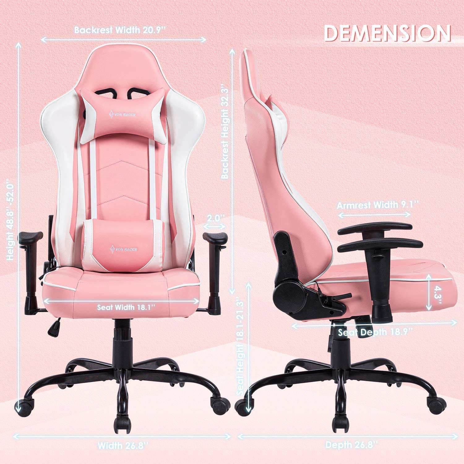 Blue Whale Massage Gaming Chair for Adults, 350LBS Office Chair with Retractable Footrest, Adjustable Armrest, Classic PU Leather Big and Tall Ergonomic Computer Chair