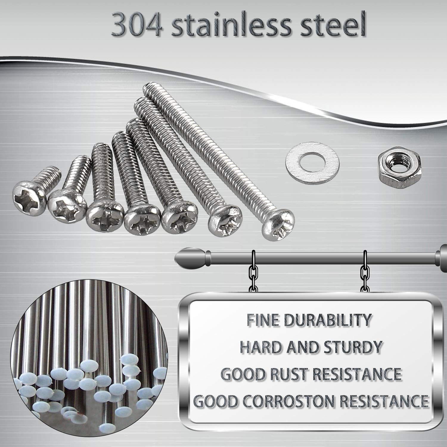 HanTof 410Pcs Tiny Phillips Pan Head Machine Screws Bolts, 18-8 Stainless Steel, M2 x 4/6/8/10/12/16/20mm, Micro/Mini Round Head Screws Nuts and Washers Assortment Kit, Fully Threaded Pitch: 0.4mm