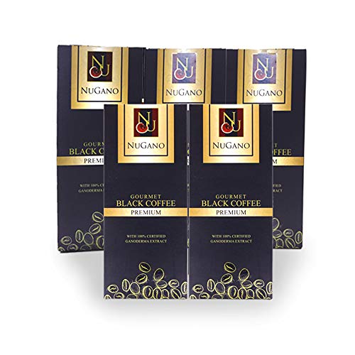 5 Boxes Nugano Ganoderma Black Coffee 30 sachets/box with 100% certified Ganorderma Reshi Extract (5 Boxes)