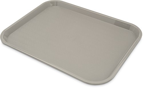 Carlisle FoodService Products Cafe Plastic Fast Food Tray, 14" x 18", Gray, (Pack of 12)