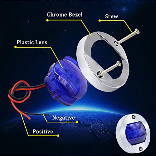 Boaton Marine Boat LED Night Fishing Lights, Boat Interior/ Courtesy / Deck Lights For Pontoon Boat, Bass Boat, Yacht (Blue)