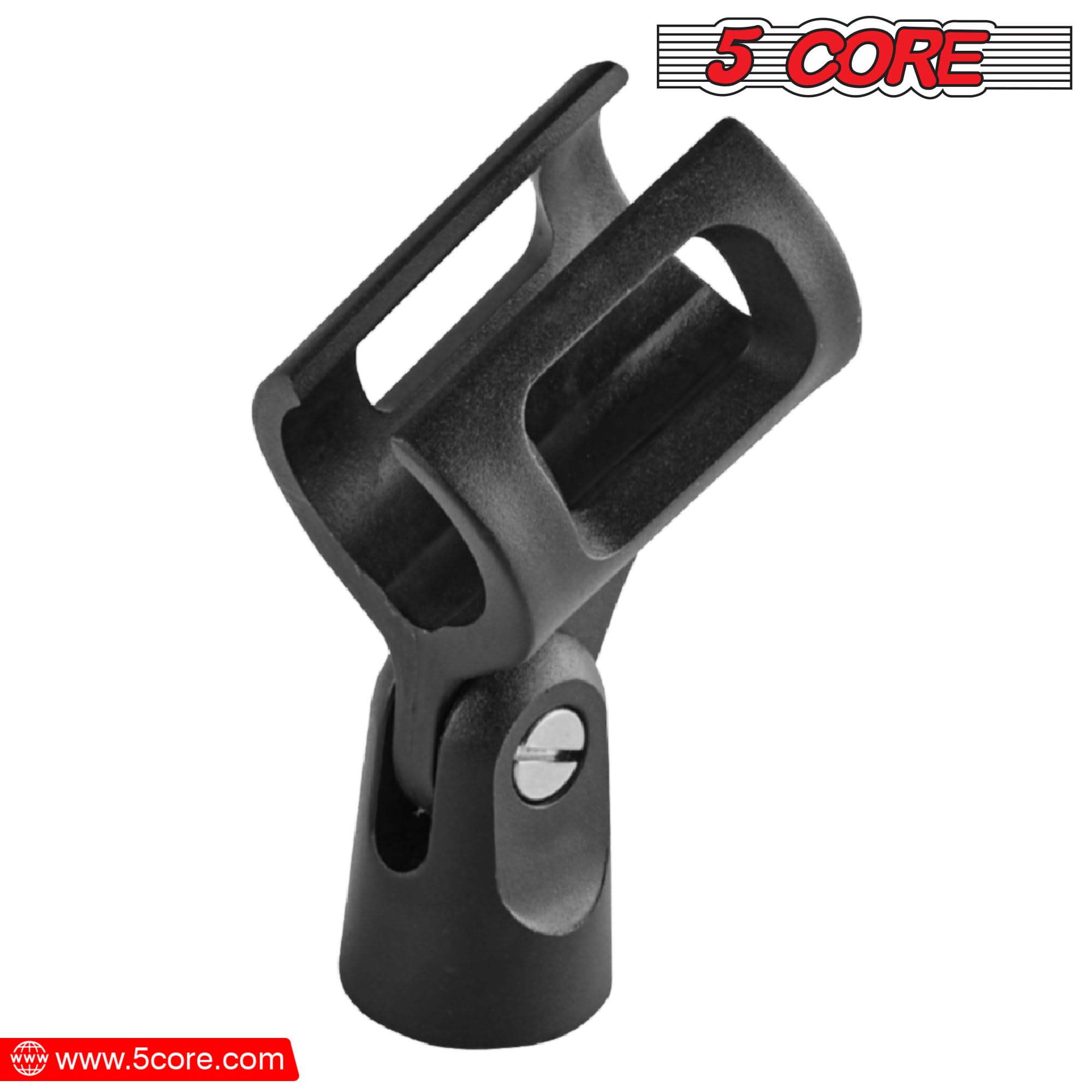 5 Core Mic Clips for Stands 2 Pieces Microphone Clip Holder Universal Adjustable with 5/8" Male to 3/8" Female Screw Adapter Suitable for Handheld Microphones, 2-Pack MC-01 2 PCS