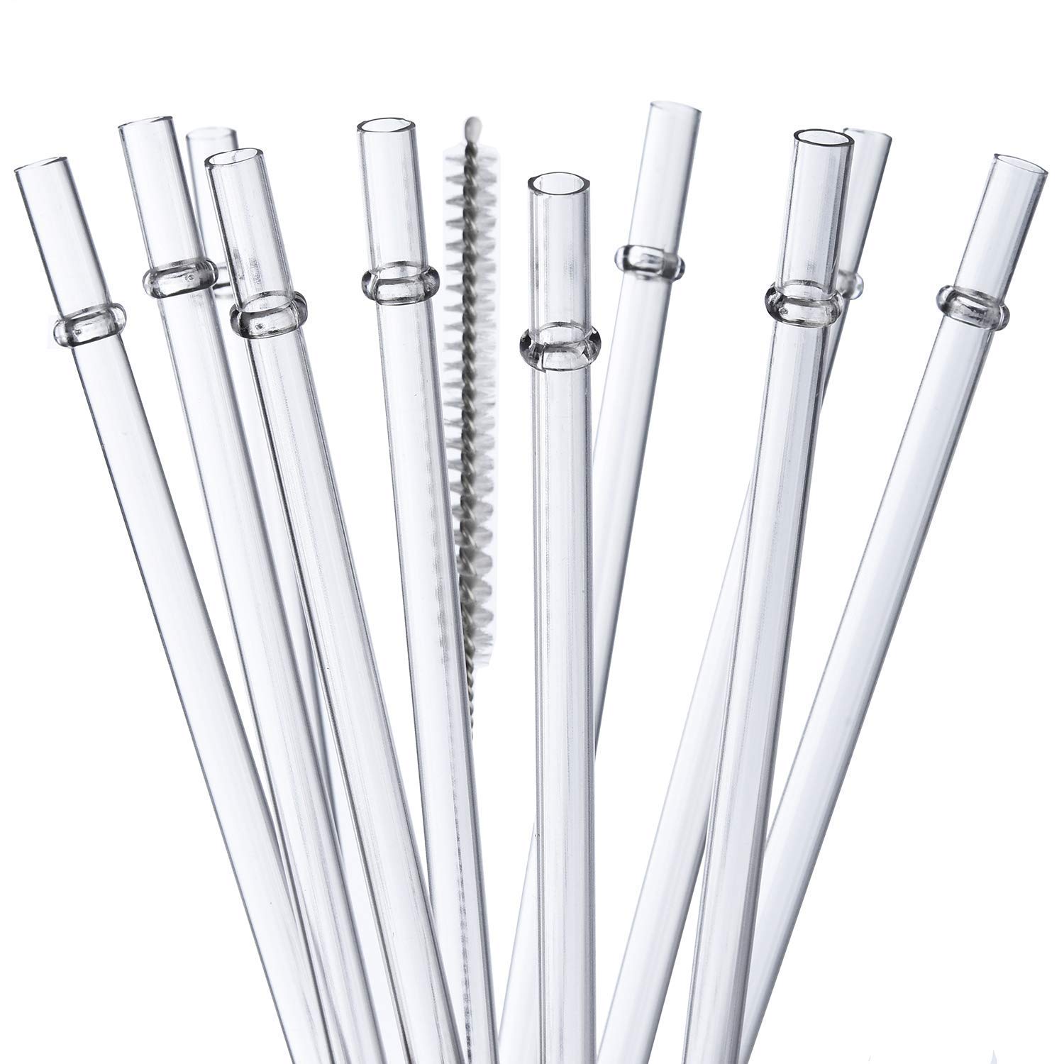 ALINK 10 Tritan Clear Reusable Straws + 12 Reusable Plastic Black Starws