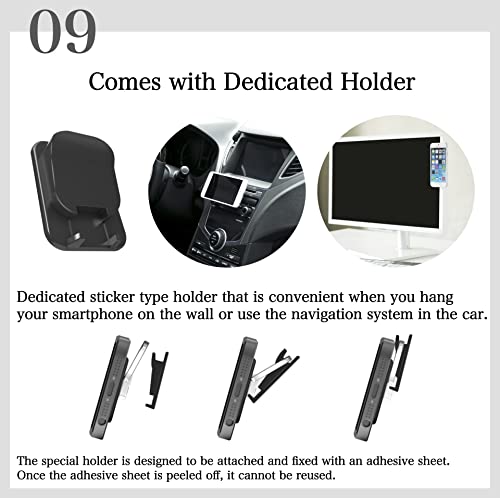 BUNKER RING Mirror, Cell Phone Ring Grip Stand with Mirror, 360°Rotation Metal Ring, Comes with Dedicated Holder, Compatible with Most Smartphones (Blush Gold), BKRMR-HOLS