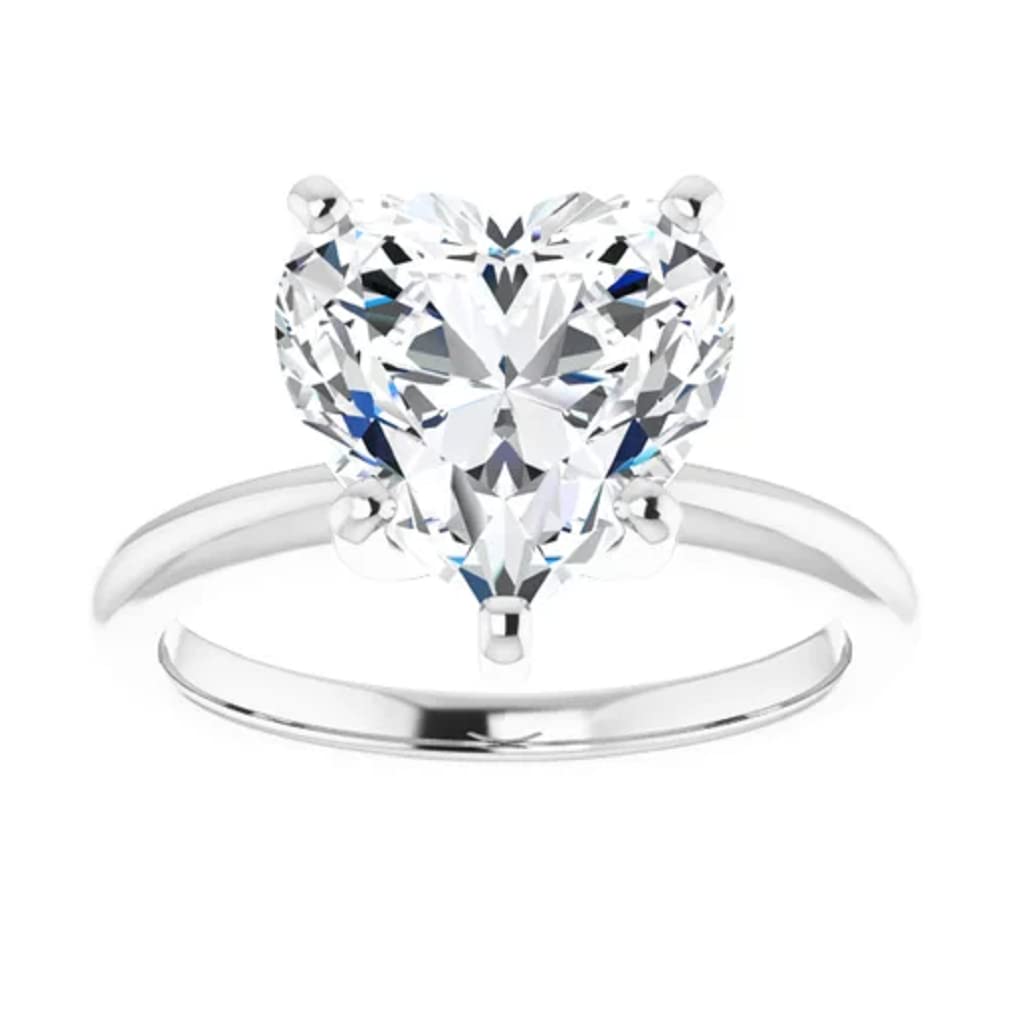 5 CT Heart Cut VVS1 Colorless Moissanite Engagement Ring Set, Wedding/Bridal Ring Set, 925 Sterling Silver Vintage Antique Anniversary Classic Ring Set Gifts for Her (7)