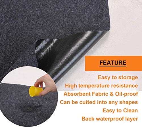 Brinman Under Grill Mat,Premium Grill Mat for Deck, Under Grill Floor Mats to Protect Deck,BBQ Mat for Under BBQ, Absorbent Oil Pad Protector for Decks and Patios,Waterproof, Reusable,(36x30 Inches)…