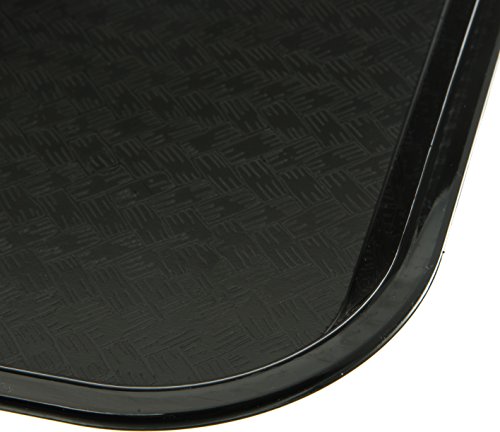 Carlisle FoodService Products Cafe Plastic Fast Food Tray, 14" x 18", Black, (Pack of 12)