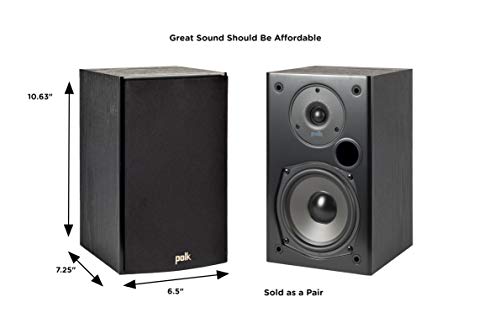 Polk Audio 5.1 Channel Home Theater System with Powered Subwoofer |Two (2) T15 Bookshelf, One (1) T30 Center Channel, Two (2) T50 Tower Speakers, PSW10 Sub | Alexa + HEOS