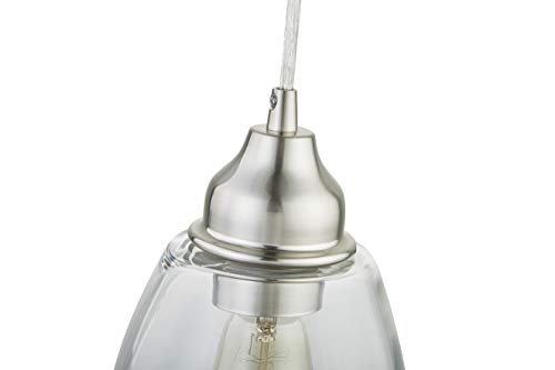 WISBEAM Pendant Lighting Fixture, Hanging Ceiling Lights with E26 Medium Base Max. 60 Watts, ETL Rated, Bulbs not Included, Nickel, 2-Pack