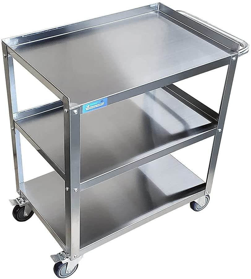 Commercial Stainless Steel 3 Shelf Utility Kitchen Metal Cart 24"X15"X33"