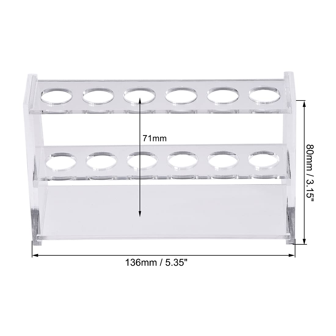 uxcell Acrylic Test Tube Holder Rack 6 Wells for 10ml Centrifuge Tubes Clear 2Pcs