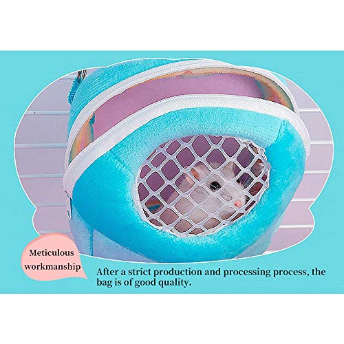 WishLotus Pet Carrier Bag, Portable Outgoing Travel Handbags with Nylon Straps Small Pet Pouchfor Hamster Rat Hedgehog Rabbit (S, Blue)