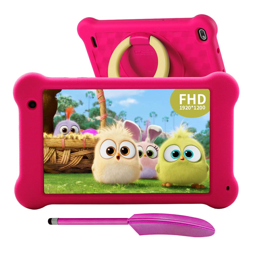 AEEZO Kids Tablet 7 inch WiFi Android 10 Tablet PC 2020 New FHD 1920x1200 IPS Screen, 2GB RAM 32GB ROM, Parental Control, Kidoz Installed, Eye Protection Anti Blue Light Screen Prime (Pink)