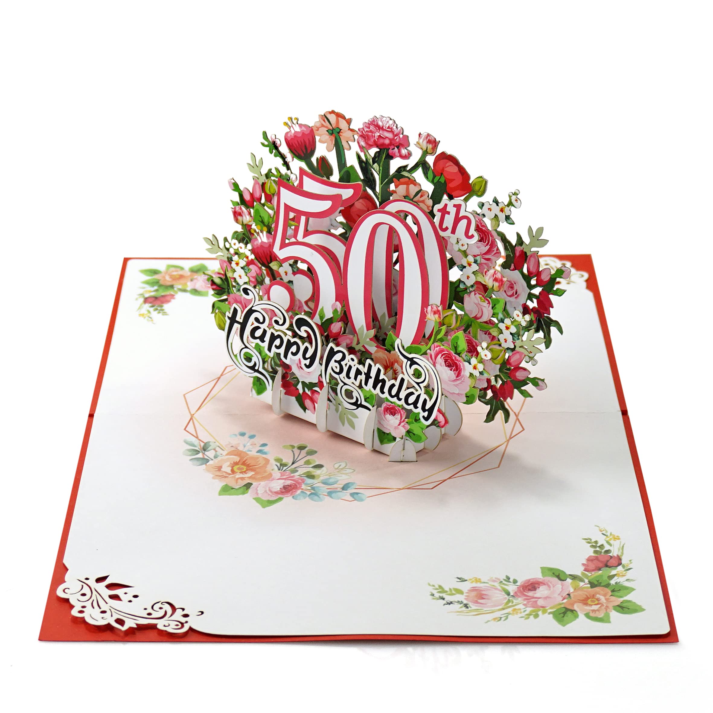 CUTPOPUP Birthday Card Pop Up, Mother's Day, 3D Greeting Card (50th Happy Birthday)