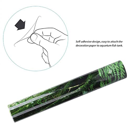 Yuehuam Fish Tank Background PVC 3D Aquarium Rainforest Background Poster Fish Tank Wall Picture Painting Decoration Self Adhesive Sticker for Reptile Box(Various Sizes)