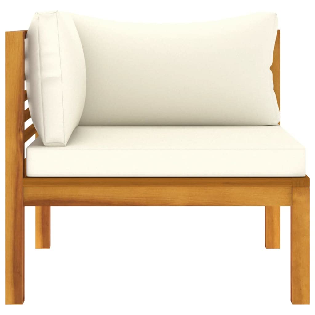 FAMIROSA 7 Piece Patio Lounge Set with Cream Cushion Solid Acacia Wood - 174.82 lbs