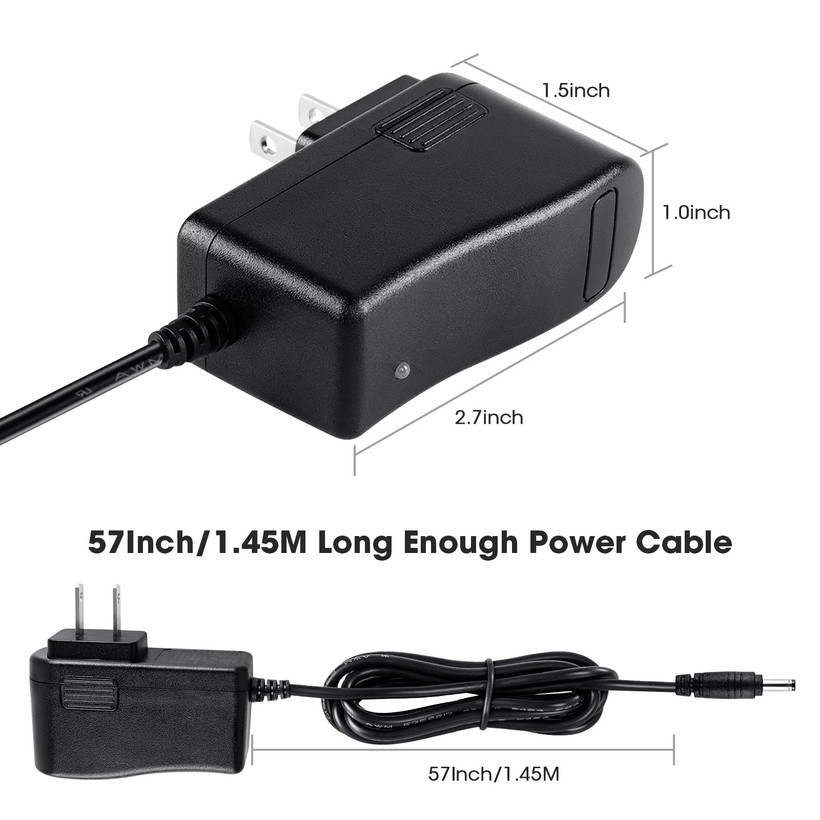 8.4V 1.5A DC Power Adapter - AC 100-240V 50/60Hz to DC 8.4V 1.5A Power Adapter, with 57 Inches Charging Cable, for 2200mAh/3000mAh Li-ion Battery (US Standard Single Charger)