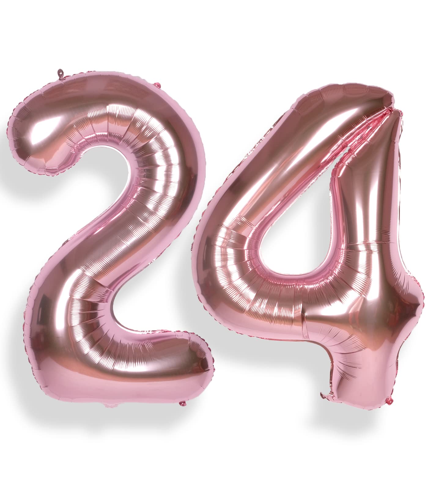 AULE 40 Inch Large 24 Number Balloons Rose Gold Big Foil Number Balloons Giant Helium Happy 24th Birthday Party Decorations for Women Huge Mylar 42 Anniversary Supplies