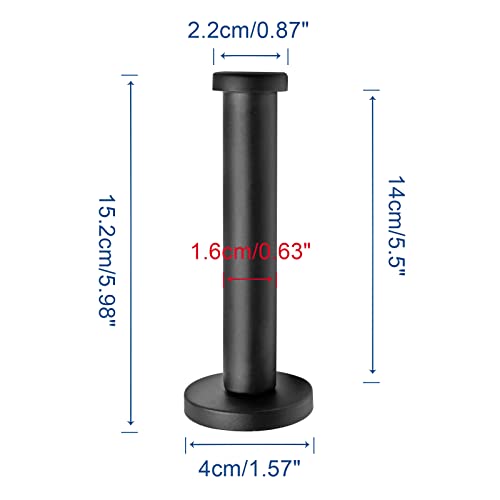 Augiimor 4Pcs Matte Black Round Hooks,Stainless Steel Black Robe Towel Hooks,Round Wall Towel Hooks Black Utility Shower Towel Hanger for Bedroom Bathroom & Kitchen (6"/15.2cm Length)