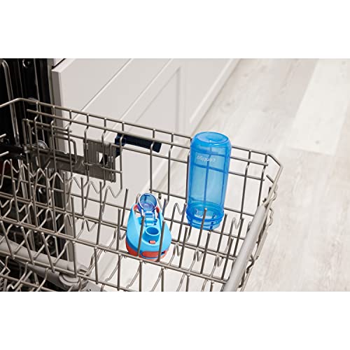 Contigo Jessie Kids Water Bottle with Leak-Proof Lid, 14oz Dishwasher-Safe Kids Water Bottle, Fits Most Cup Holders, 2-Pack Blue Poppy/Coral & Amethyst/Jade