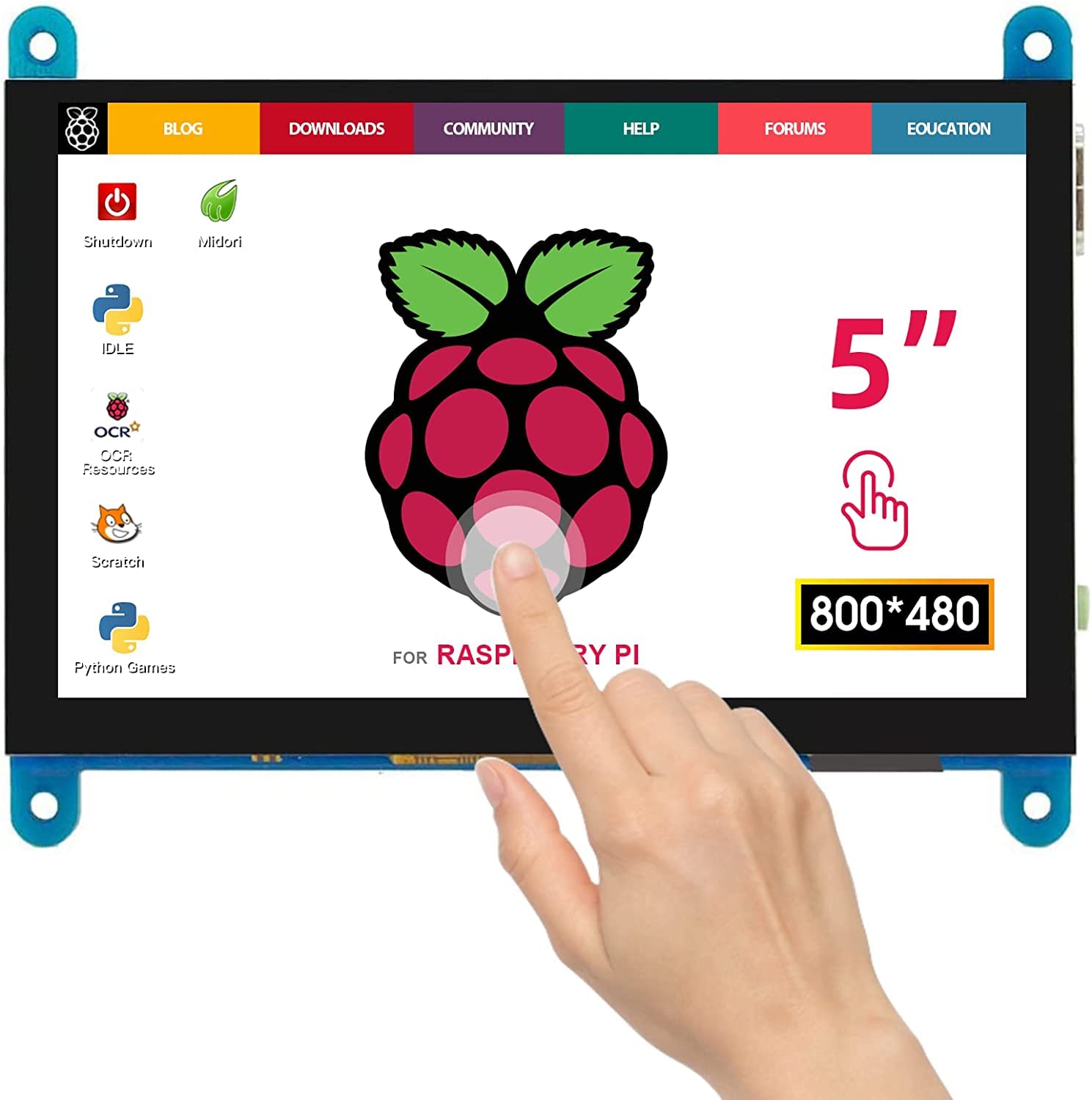5 Inch Raspberry Pi Display Touchscreen 800x480 HDMI Monitor Fit for Raspberry Pi 4 3B+ 3B 2B BB Black Banana Pi Jetson Nano Windows PC