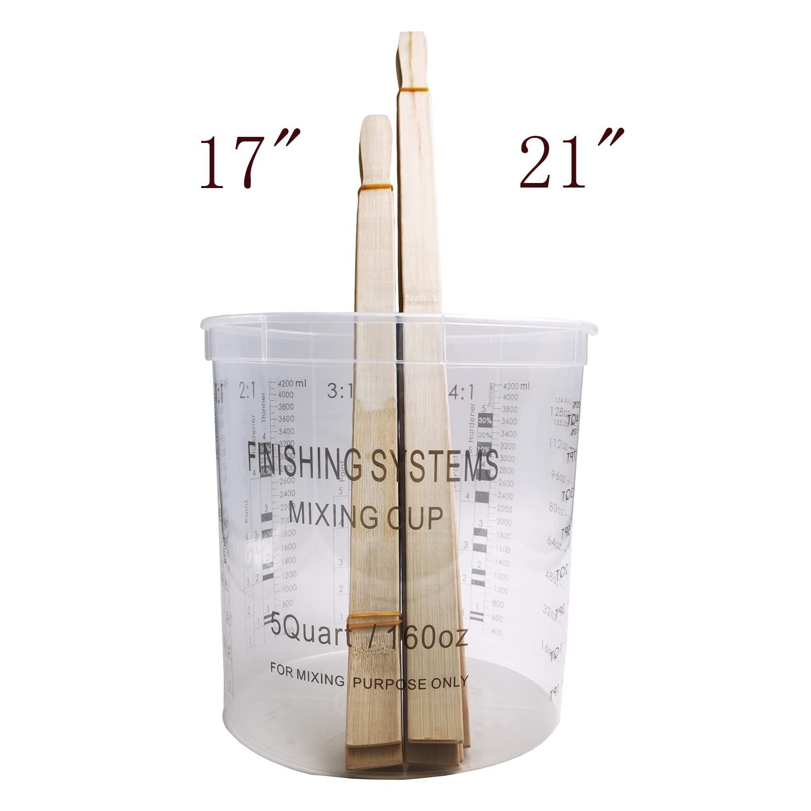 5 Gallon Paint Stir Sticks Bulk 17 inch, 10pc Wooden Paint Stirrers Mixing Paint, Large Popsicle Sticks for Crafts