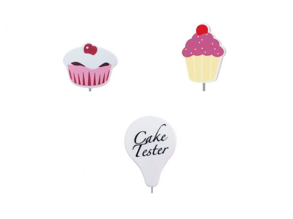 Aoshang 3Pcs Stainless Steel Cake Tester Reusable Metal Cake Probe Cake Testing Needle Home Bakery Muffin Bread Cake Tester Probe Skewer Pin Needle Kitchen Baking Assistant Tool,7.5 Inches