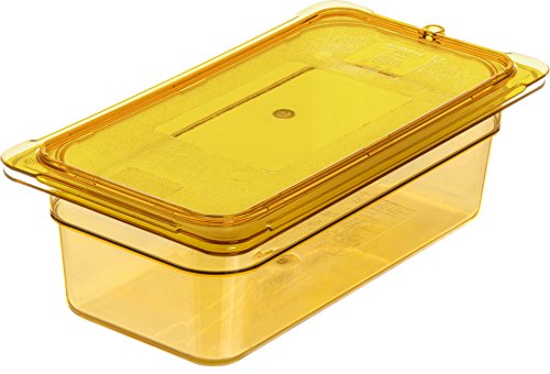 Carlisle FoodService Products 3086113 StorPlus High Heat Food Pan, 4" Deep, Third Size, Amber (Pack of 2)