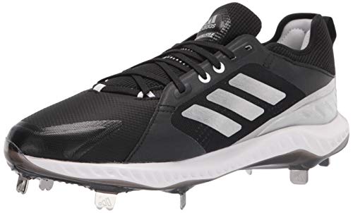 adidas Women's EG5634 Baseball Shoe, Core Black/Silver Metallic/Footwear White, 8