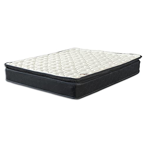 Continental Sleep 9-Inch Foam Encased Pillowtop Pocketed Coil Innerspring Fully Assembled Mattress, Good for The Back, King, White