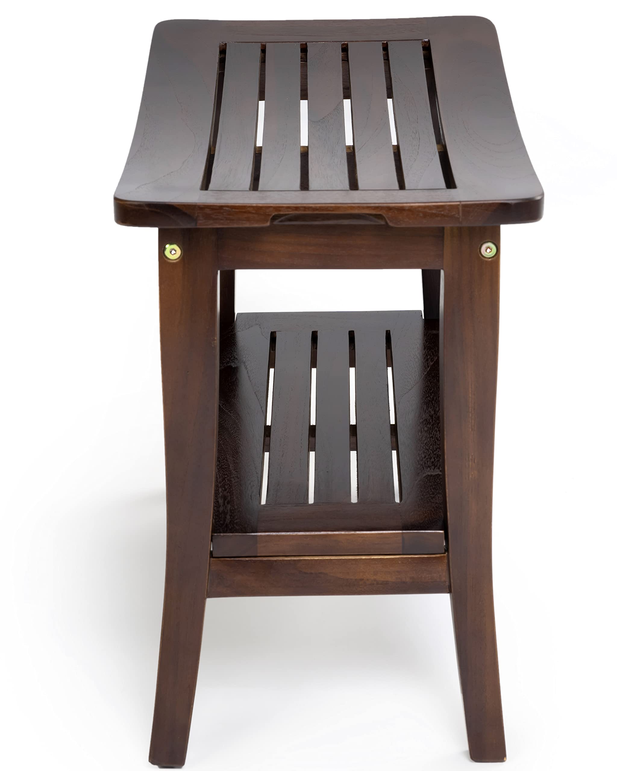 ALATEAK Waterproof Shower Bath Spa Bench Stool with Shelf Storage