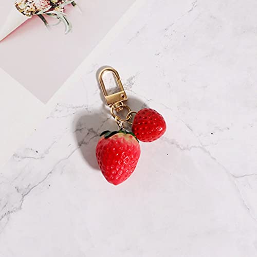 PRETYZOOM Strawberry Design Key Ring Bag Pendant Key Holder Hanging Ornament